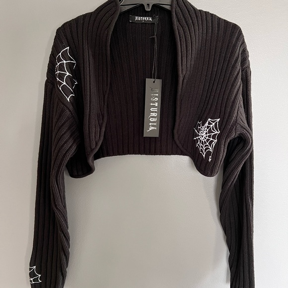 Disturbia | Sweaters | Disturbia Black Cropped Sweater With Spider Web ...